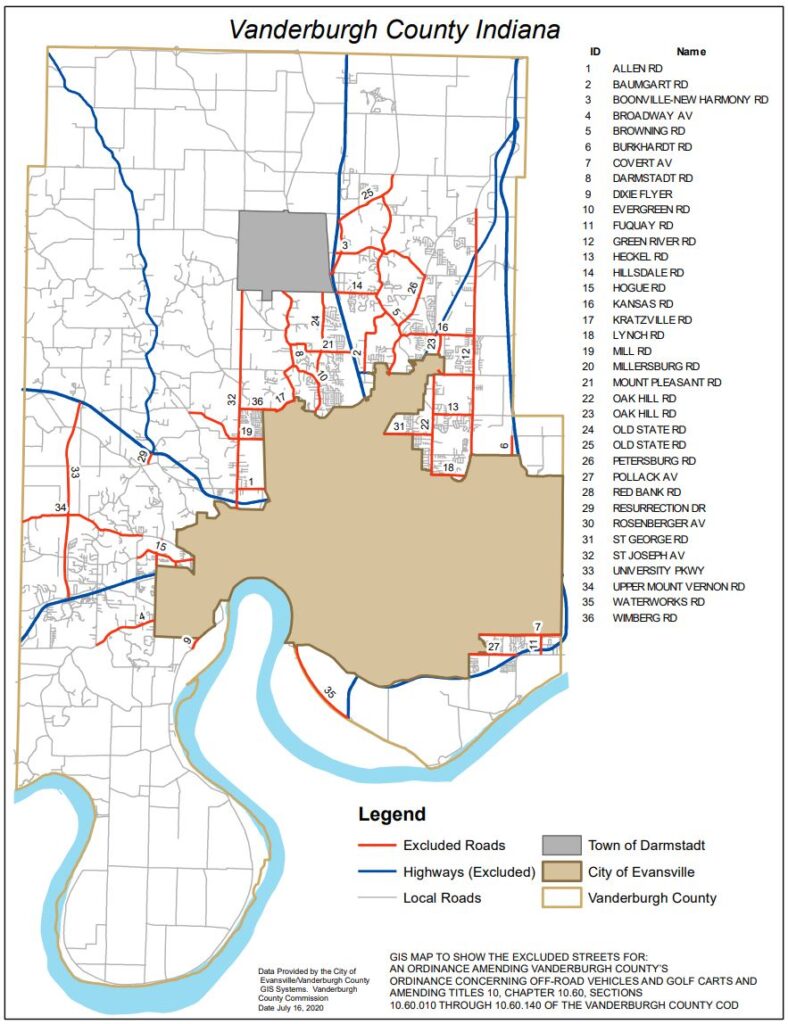 Off-Road Vehicles and Golf Carts - Vanderburgh County Sheriff's Office